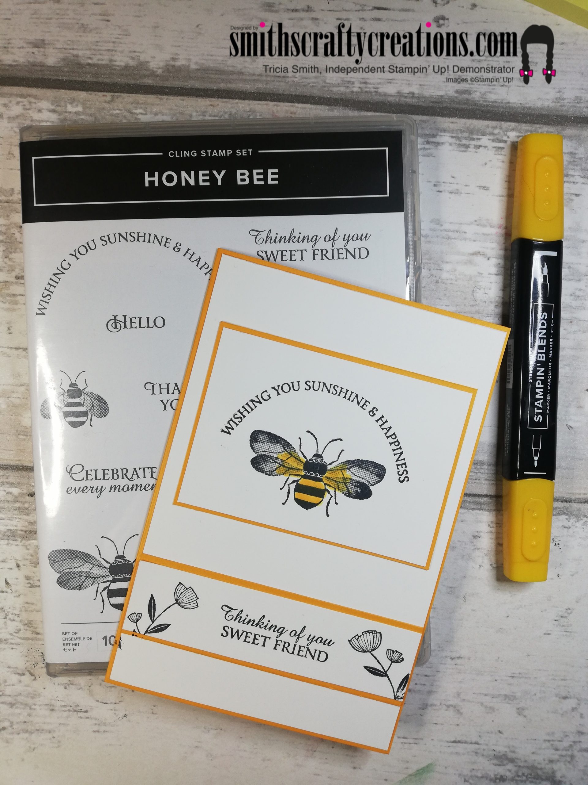 Simple Stamping #48 - Clean and Simple Handmade Bee Card
