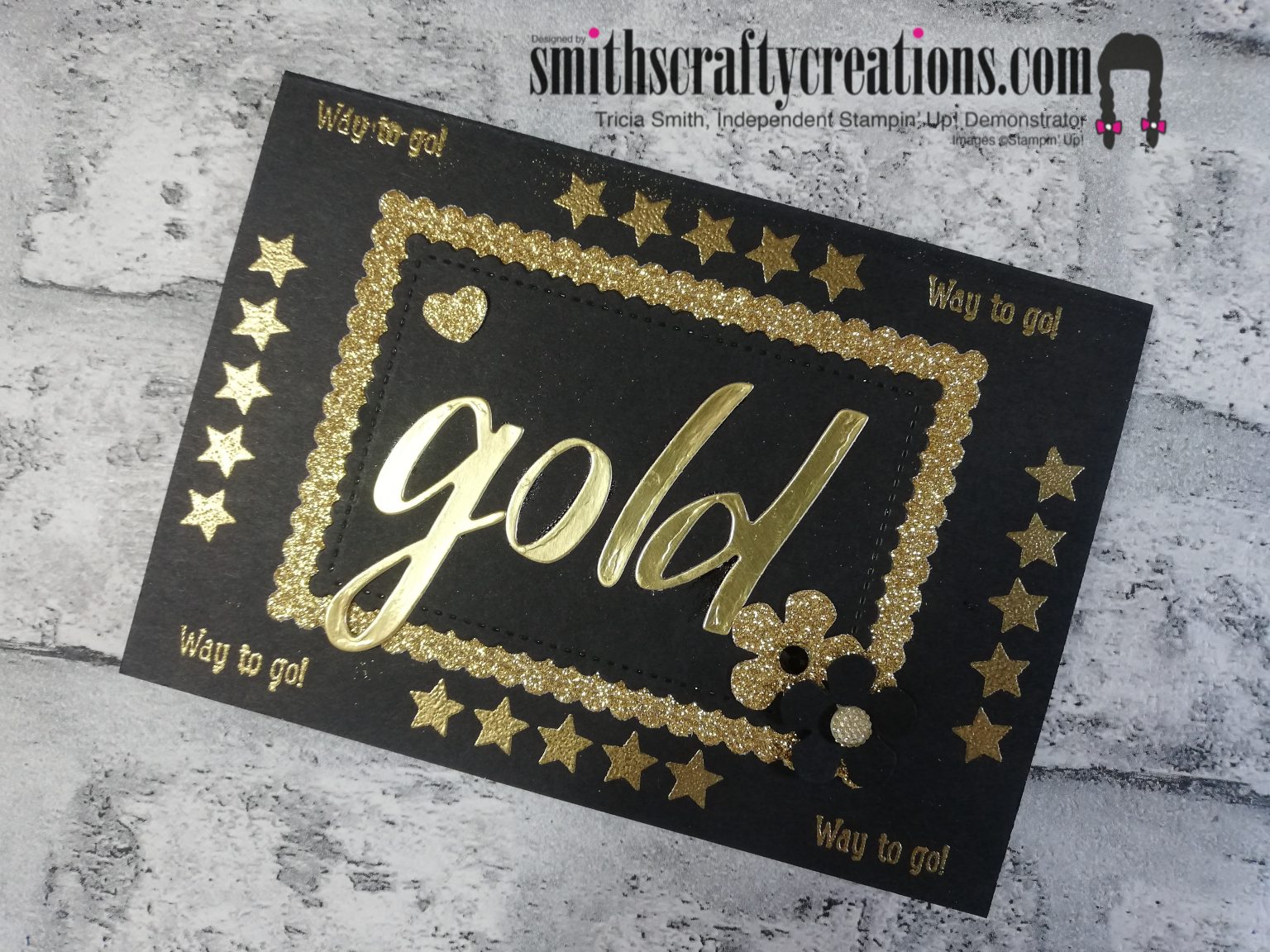 Make it Monday #58 Sparkly Gold Congratulations Card