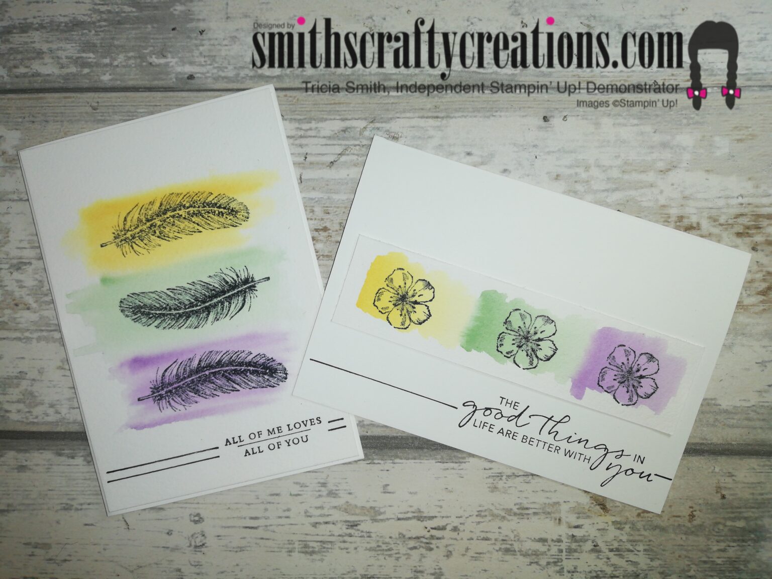Stamping Over Watercolour Technique