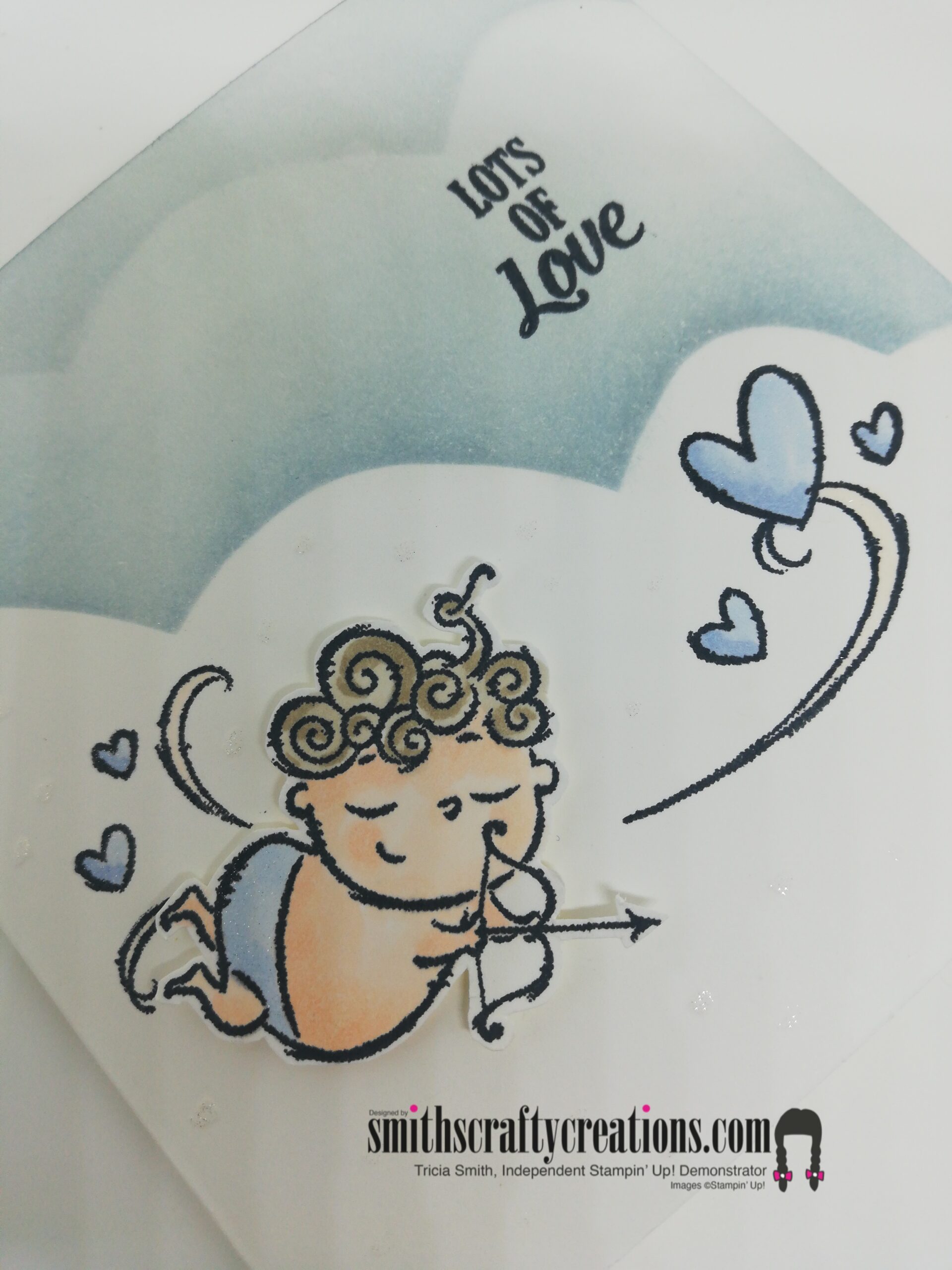 Cupids Flight of Fancy Handmade Card