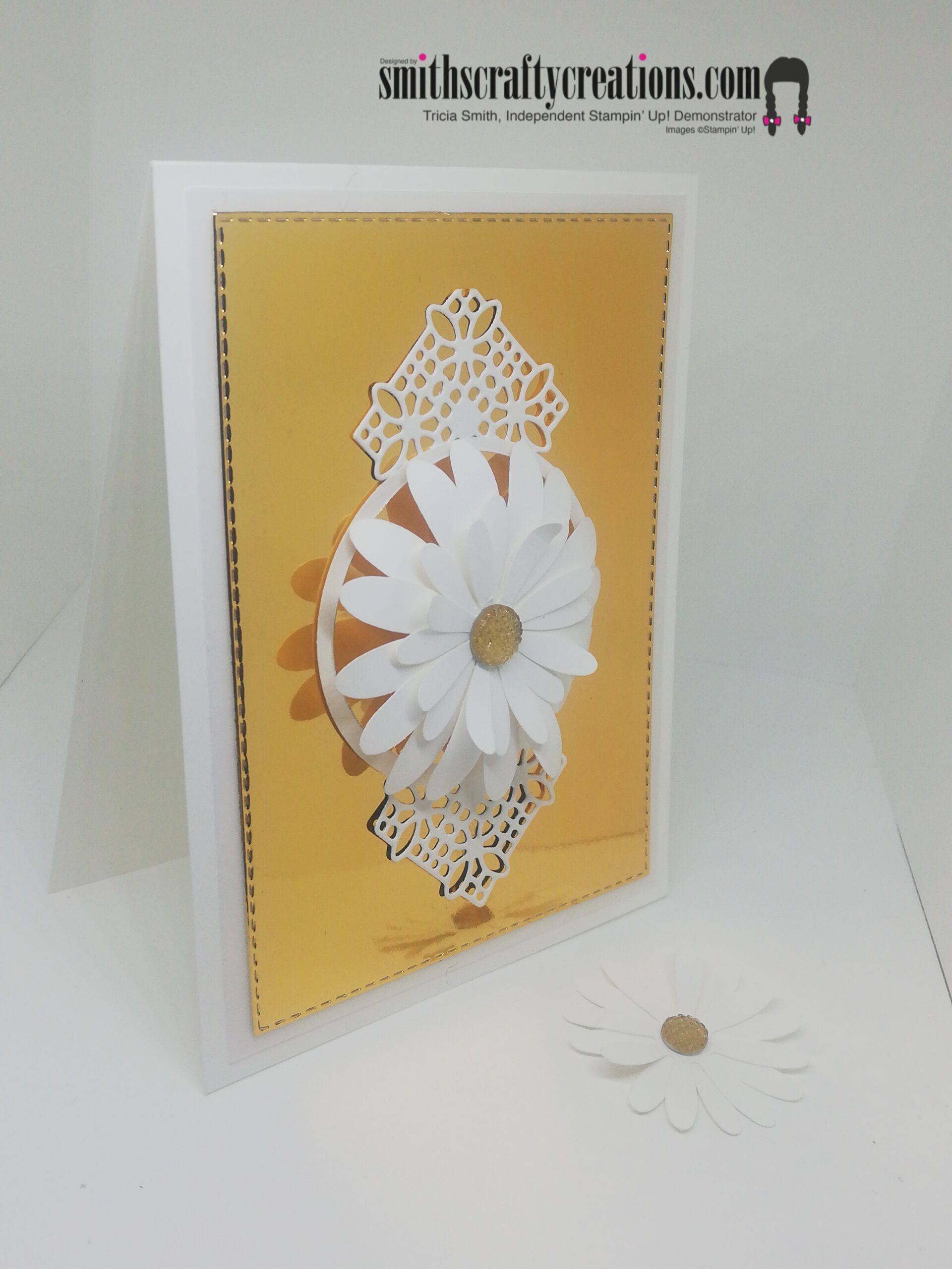 Clean and Simple Handmade Gold Daisy Card