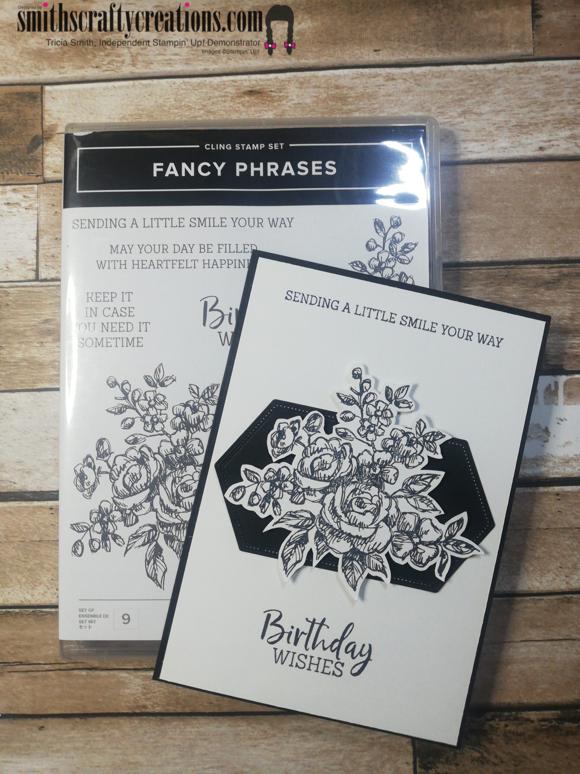 Fancy Phrases Monotone Handmade Card