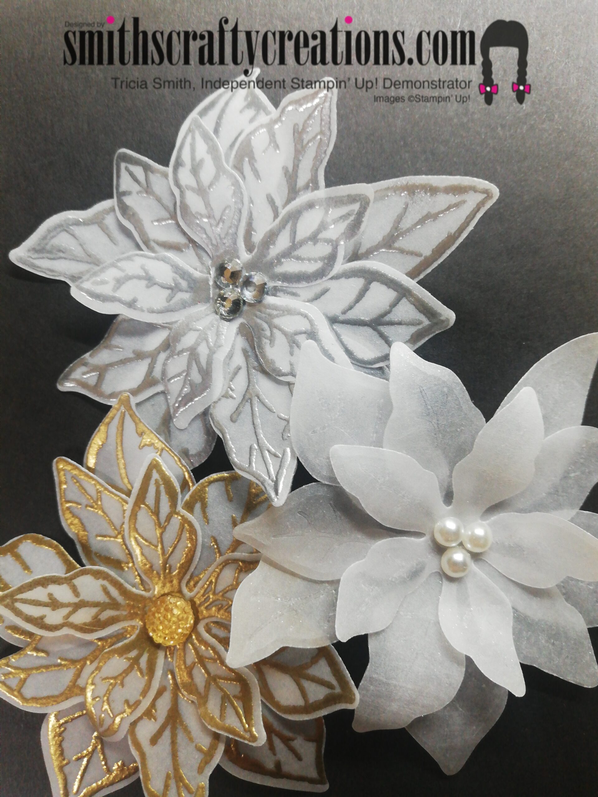 Handmade Flowers 3D Embossed Poinsettia