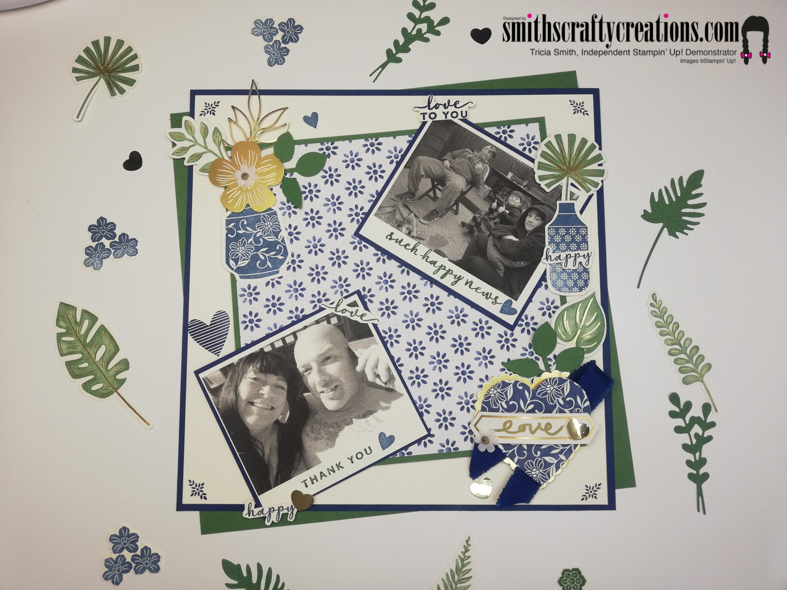 Scrapbook Page Layout Idea using Boho Indigo