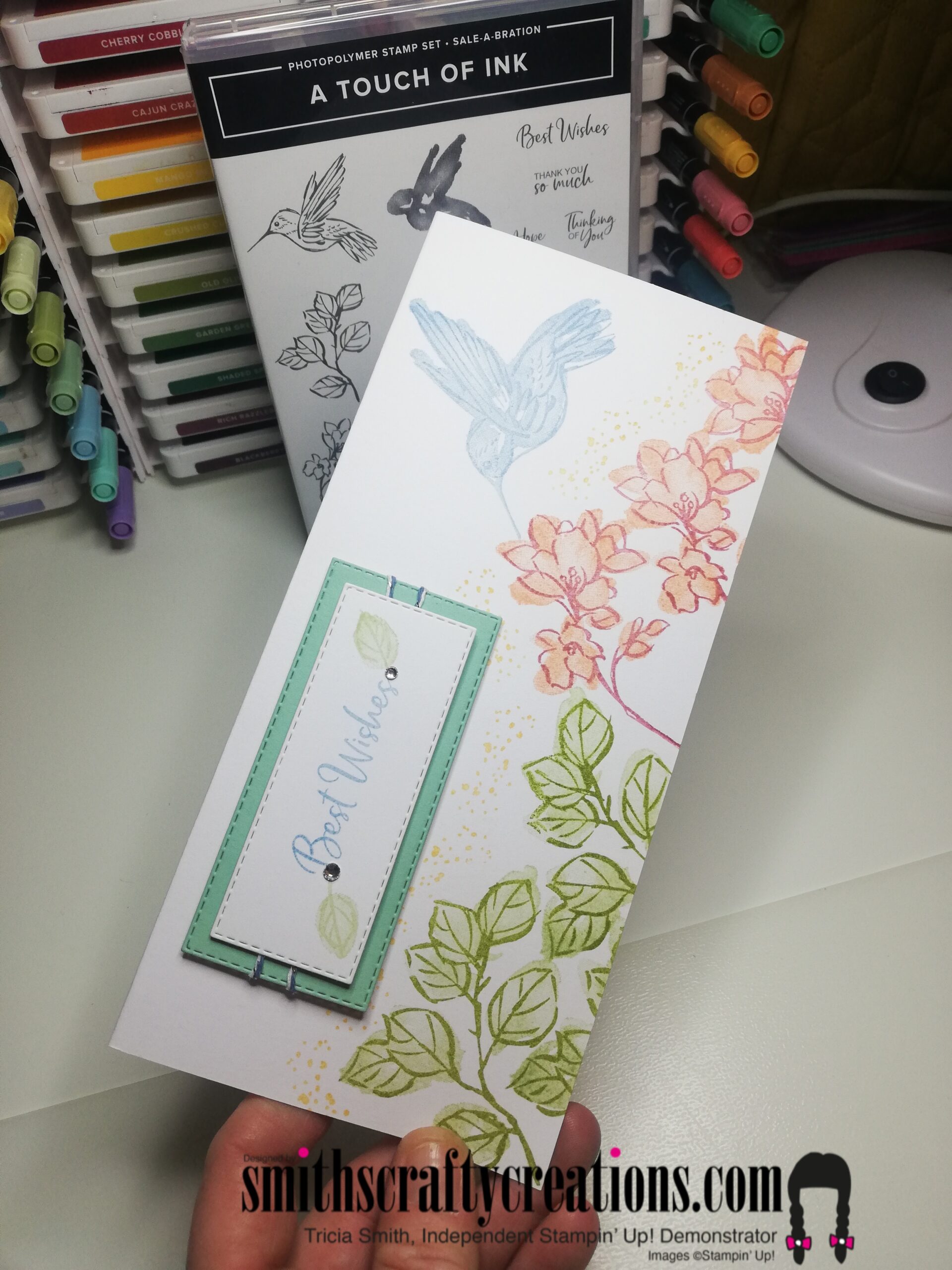 Handmade DL Card Ideas Hummingbird