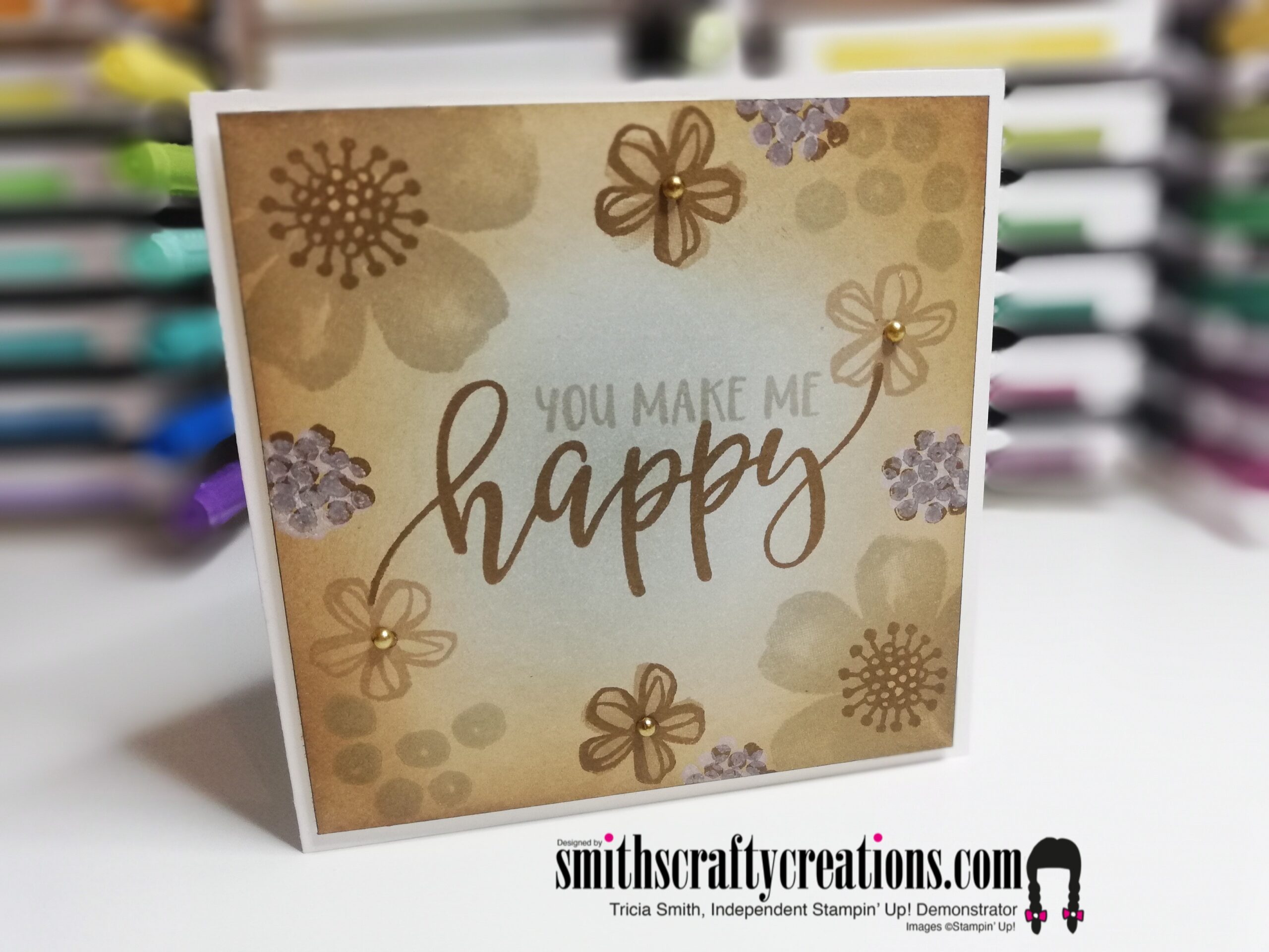 Fun, bright ink blended Handmade Cards