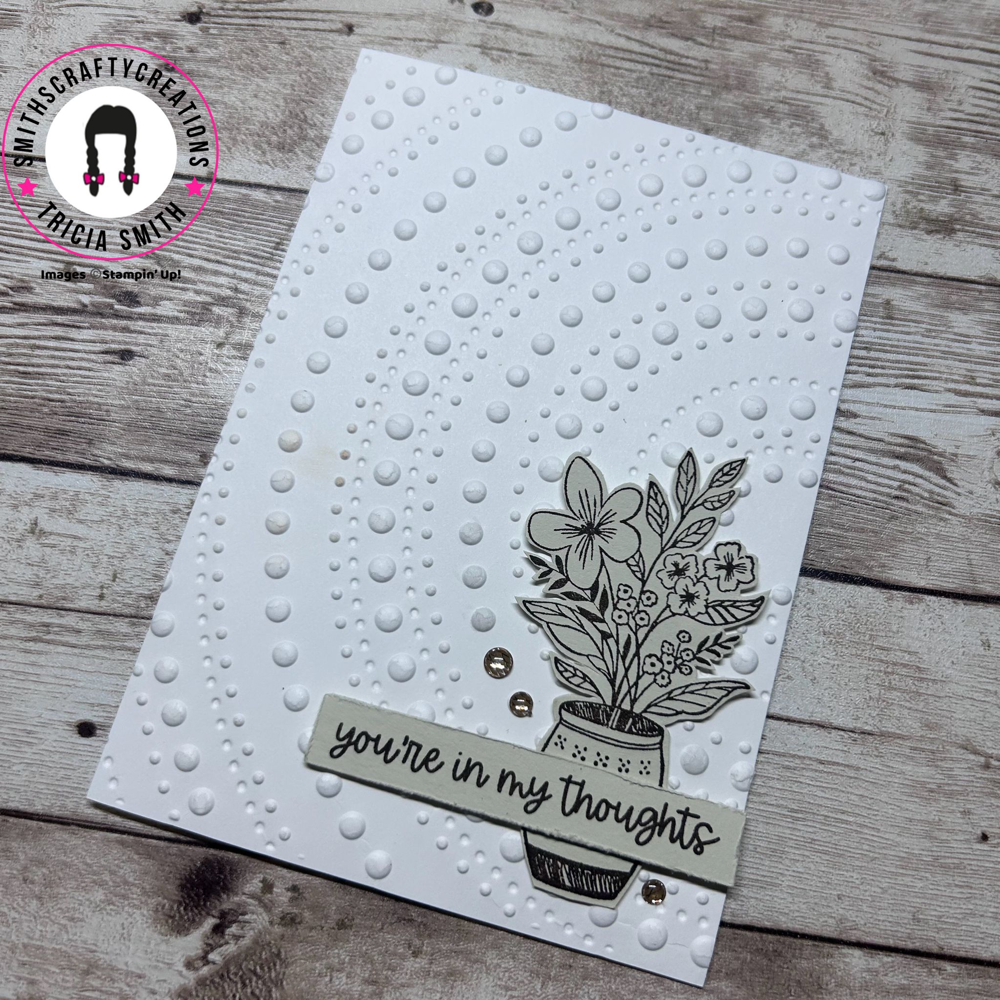 You're in my thoughts handmade card