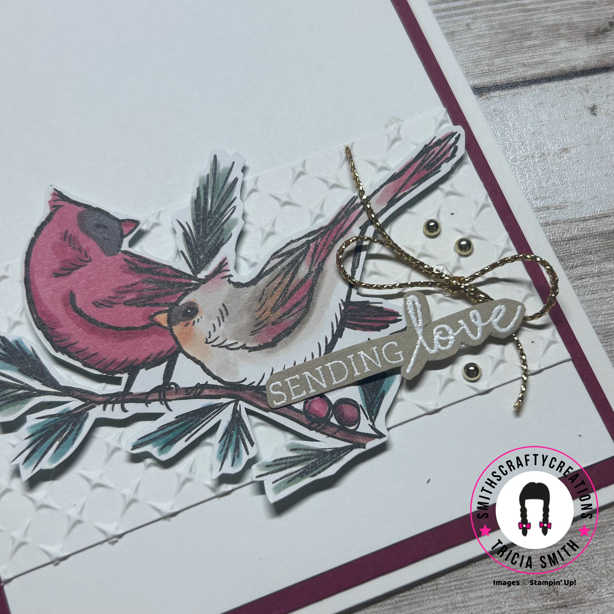 Nests of Winter Cardinal Bird Handmade Card